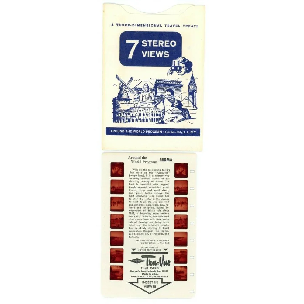 View Master | Toys | Vintage Tru Vue Truvue Film Card Burma Myanmar ...
